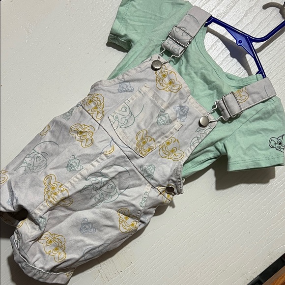 Disney | Bottoms | Disney Mint And Gray Kids Overalls | Poshmark